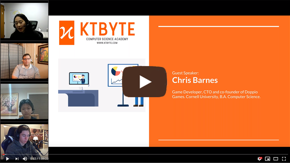 Webinar with Chris Barnes: Game Developer | Talks @ KTBYTE - KTBYTE Computer Science Academy